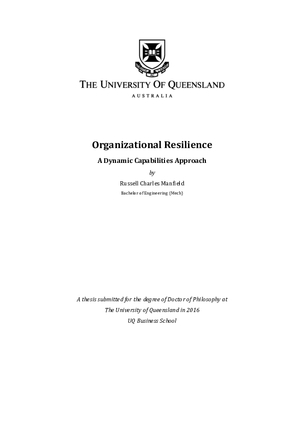 (PDF) Organizational resilience: a dynamic capabilities approach