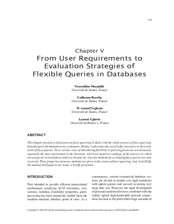 (PDF) From User Requirements to Evaluation Strategies of Flexible ...