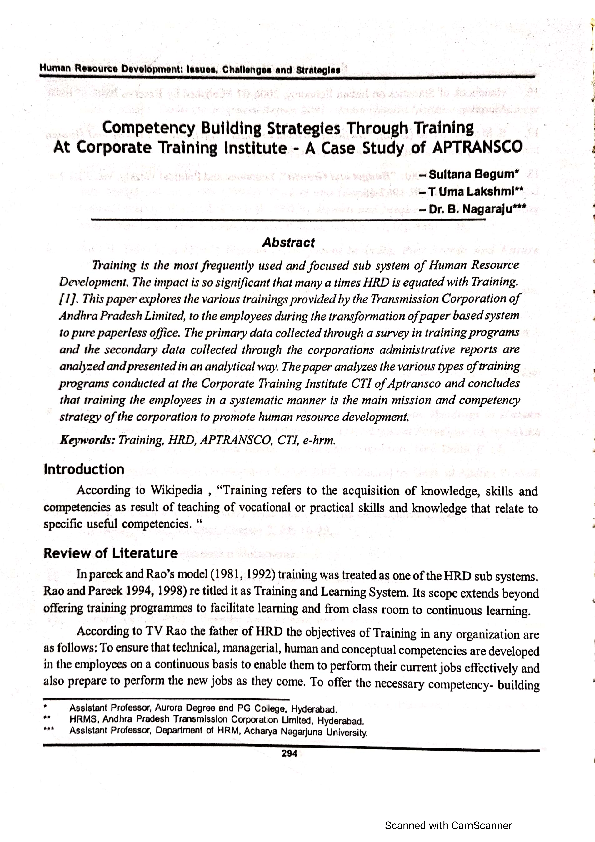 (PDF) Competency Building Strategies through training at corporate training institute A case ...