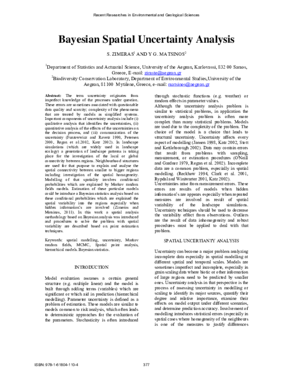 (PDF) Bayesian Spatial Uncertainty Analysis