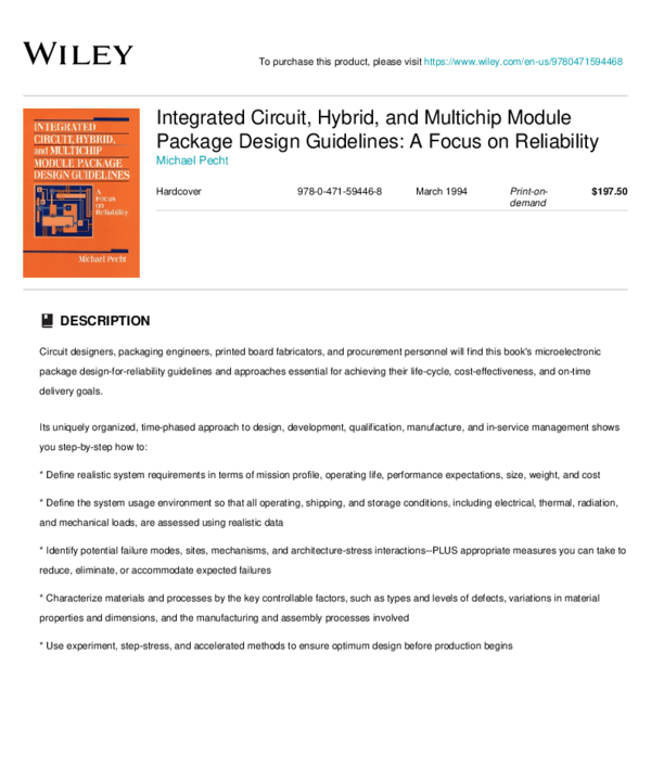(PDF) Integrated circuit, hybrid, and multichip module package design ...