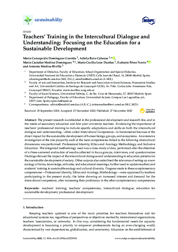 (PDF) Teachers’ Training in the Intercultural Dialogue and ...