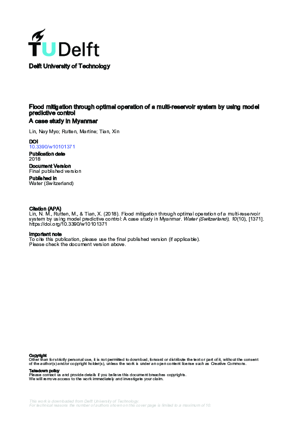 (PDF) Delft University of Technology Flood mitigation through optimal operation of a multi ...