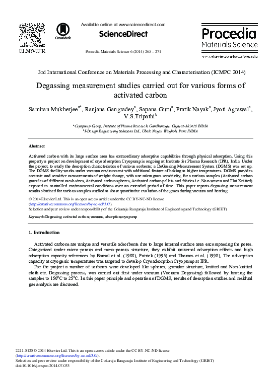 (PDF) Degassing Measurement Studies Carried out for Various Forms of ...