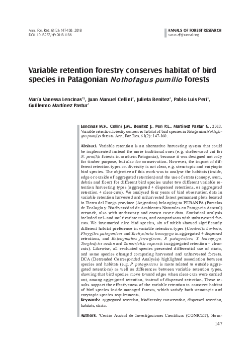 (PDF) Variable retention forestry conserves habitat of bird species in ...