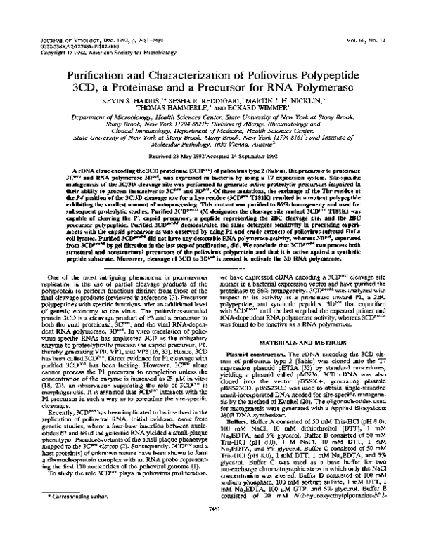 (PDF) Purification and characterization of poliovirus-induced ...