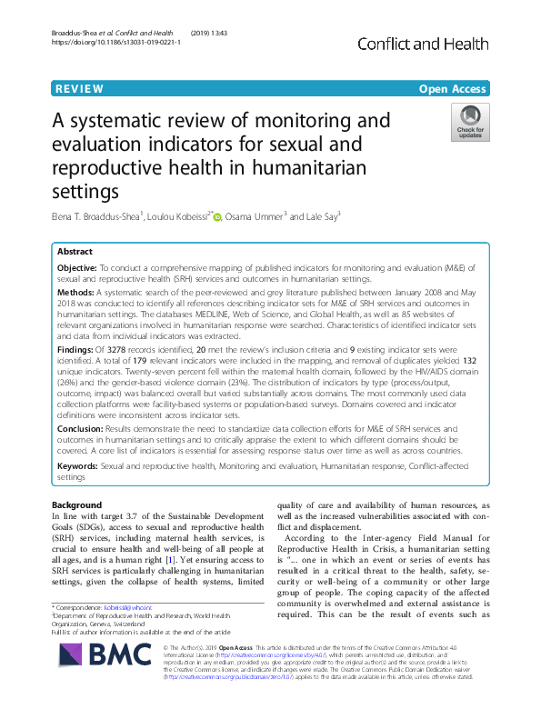 Pdf A Systematic Review Of Monitoring And Evaluation Indicators For