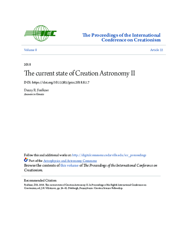 (PDF) The current state of Creation Astronomy II
