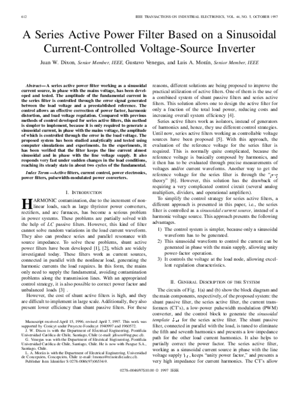 (PDF) A series active power filter based on a sinusoidal current ...
