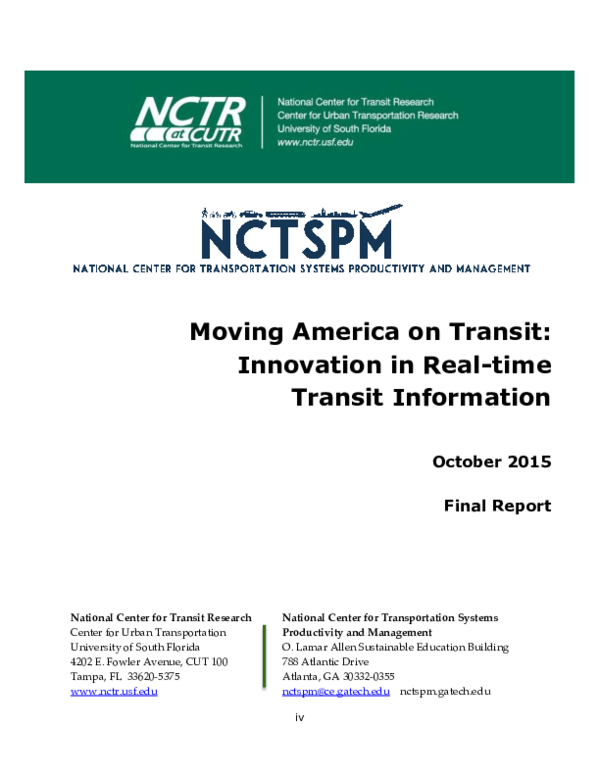 (PDF) iv Moving America on Transit : Innovation in Real-time Transit ...