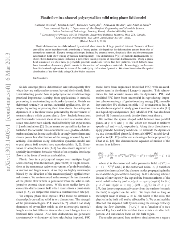(PDF) Plastic flow in a sheared polycrystalline solid using phase field ...