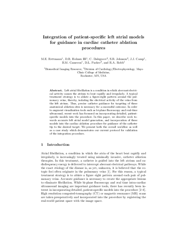(PDF) Integration of patient-specific left atrial models for guidance in cardiac catheter ...