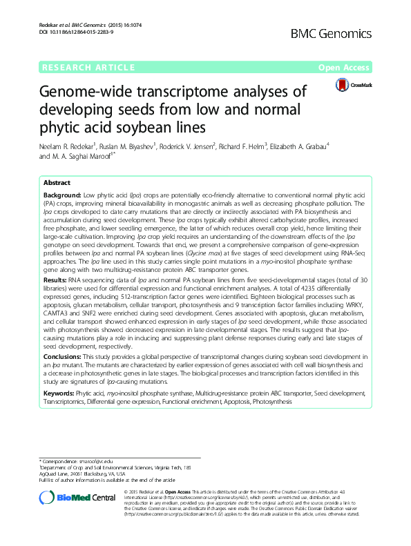 (PDF) Genome-wide transcriptome analyses of developing seeds from low ...