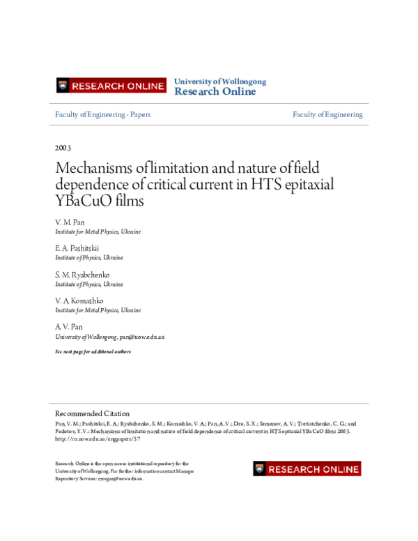 (PDF) Mechanisms of limitation and nature of field dependence of ...