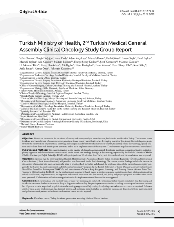 (PDF) Turkish Ministry of Health, 2nd Turkish Medical General Assembly ...