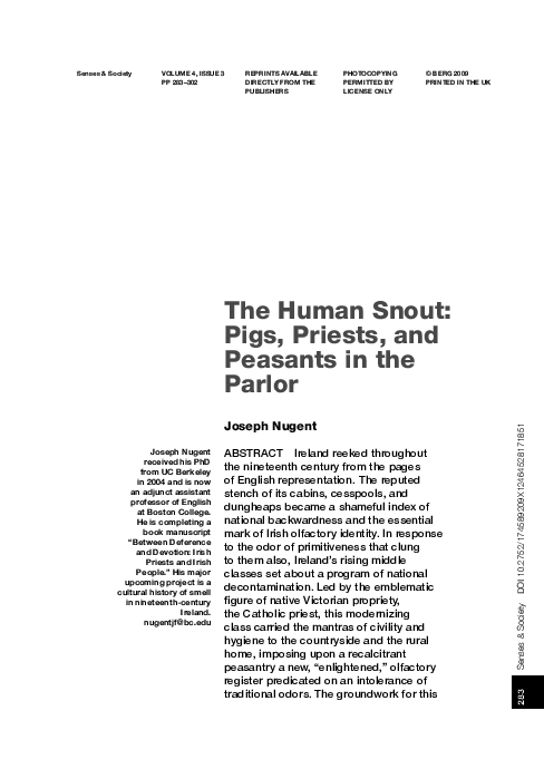 (PDF) The Human Snout: Pigs, Priests, and Peasants in the Parlor