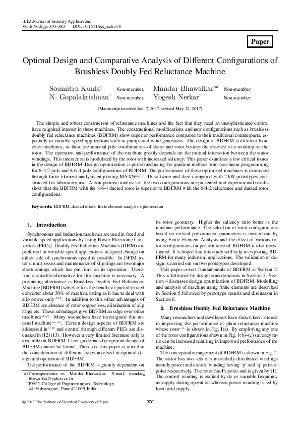 (PDF) General pole number model of the brushless doubly-fed machine ...