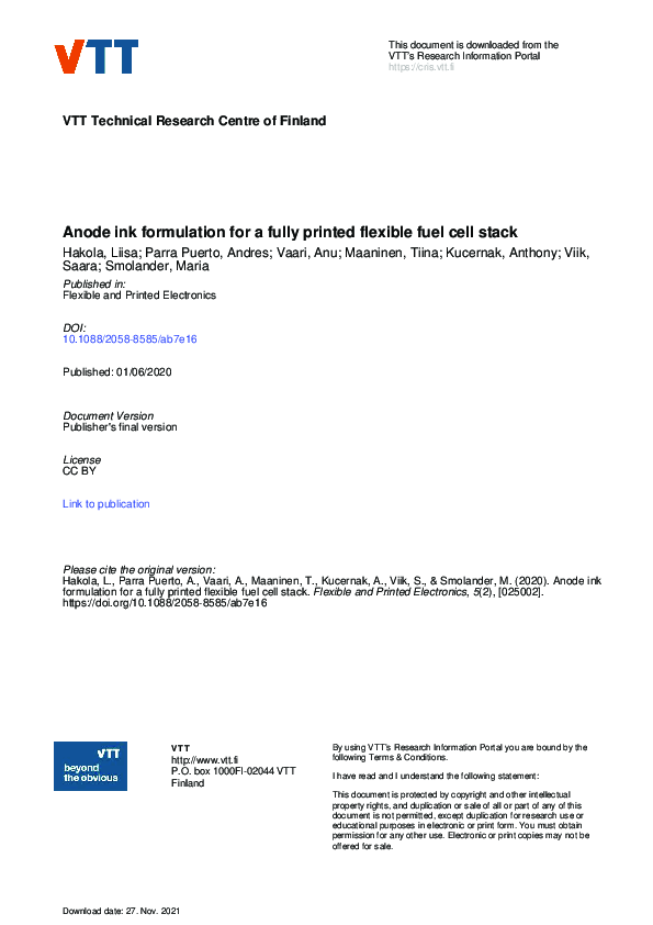 (PDF) Anode ink formulation for a fully printed flexible fuel cell stack
