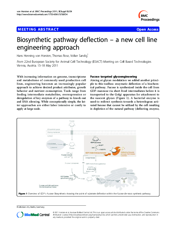 (PDF) Biosynthetic pathway deflection – a new cell line engineering ...
