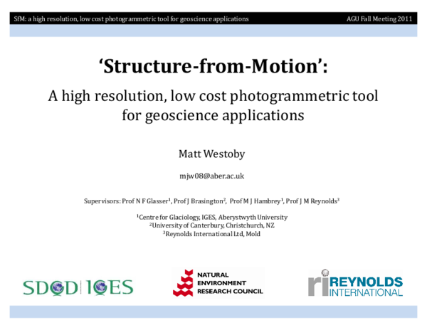 (PPT) Structure-from-Motion: a high resolution, low cost ...