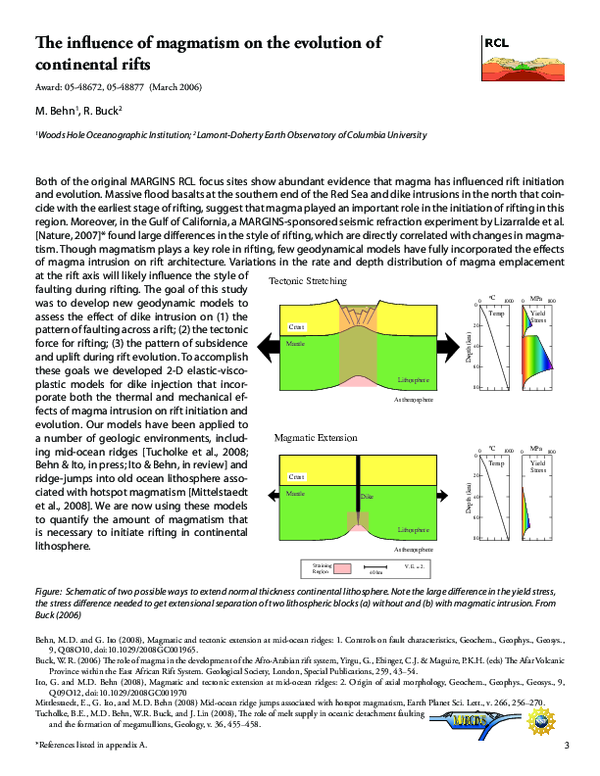 (PDF) The influence of magmatism on the evolution of continental rifts