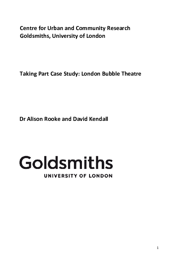 (PDF) TAKING PART LONDON BUBBLE CASE STUDY