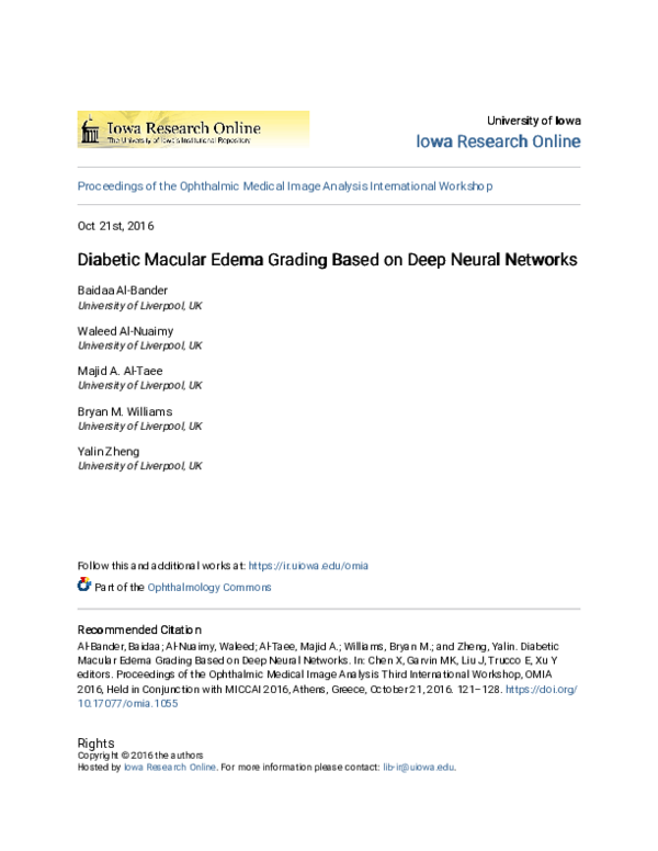 (PDF) Diabetic Macular Edema Grading Based on Deep Neural Networks