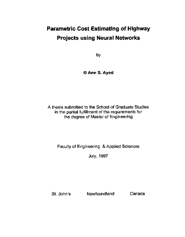 pdf-parametric-cost-estimating-of-highway-projects-using-neural