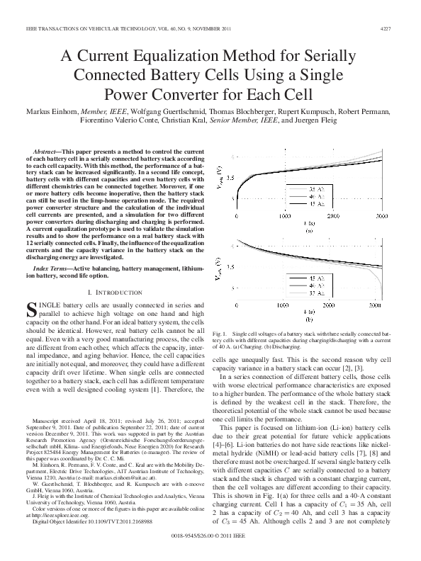 (PDF) A Current Equalization Method for Serially Connected Battery ...