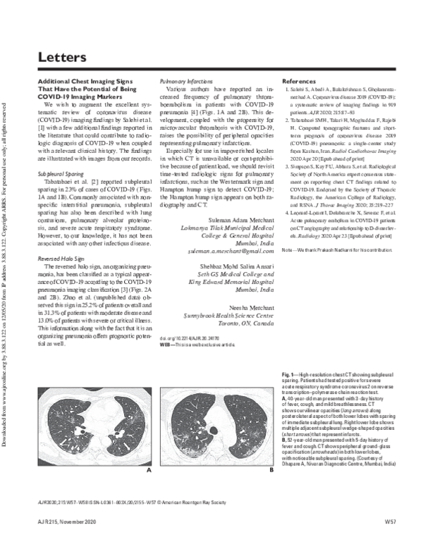 (PDF) Additional Chest Imaging Signs That Have the Potential of Being ...