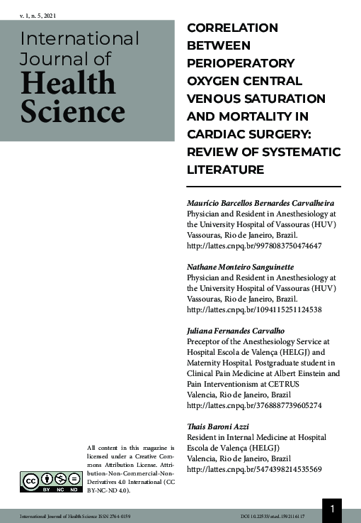(PDF) CORRELATION BETWEEN PERIOPERATORY OXYGEN CENTRAL VENOUS SATURATION AND MORTALITY IN ...