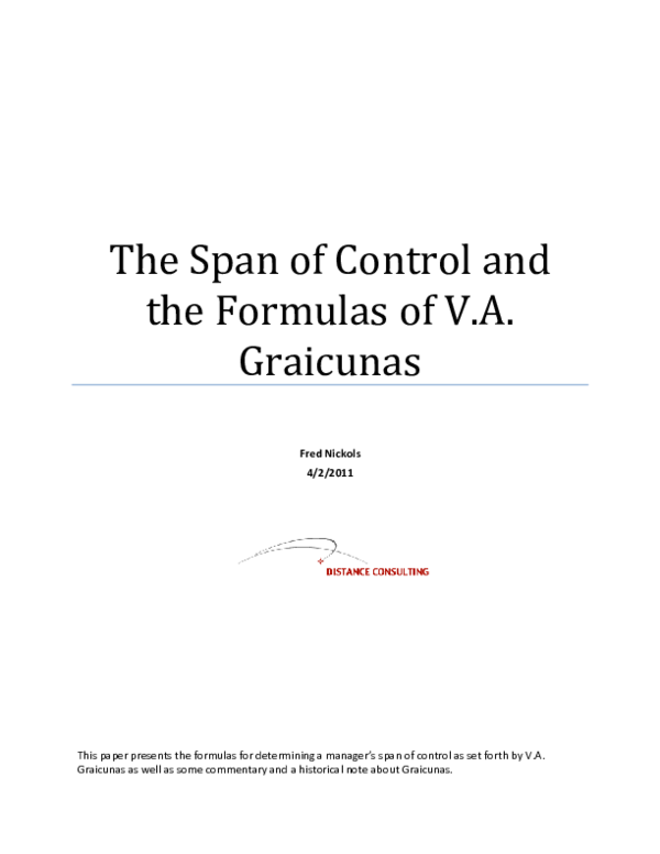 (PDF) The Span of Control and the Formulas of V . A
