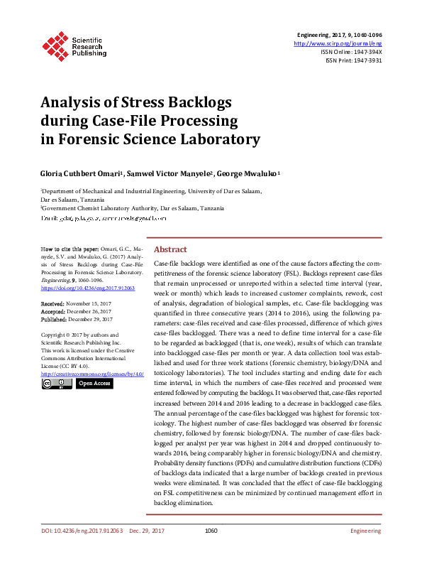 (PDF) Analysis of Stress Backlogs during Case-File Processing in ...