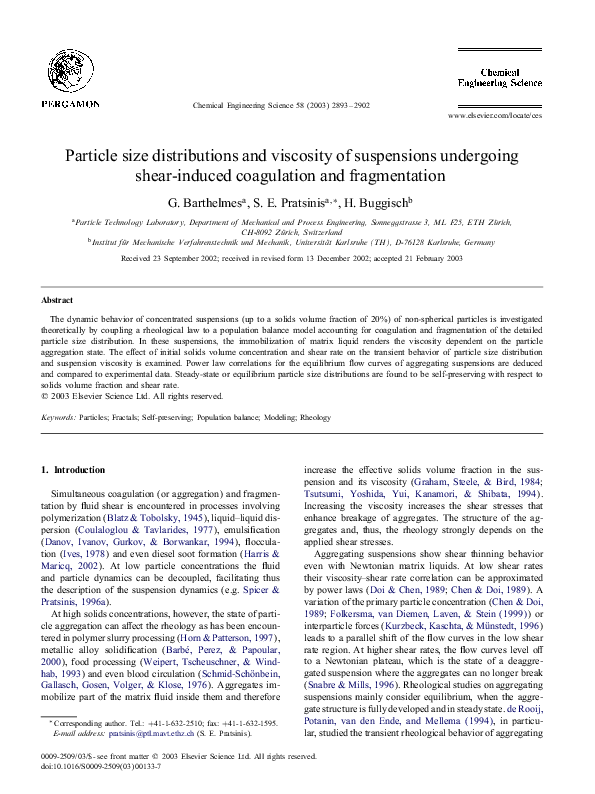 (PDF) Particle size distributions and viscosity of suspensions undergoing shear-induced ...