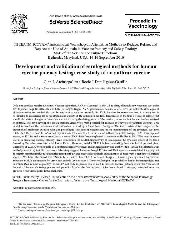 Pdf Development And Validation Of Serological Methods For Human