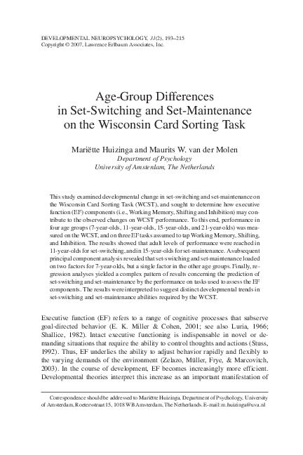 (PDF) Age-Group Differences in Set-Switching and Set-Maintenance on the ...