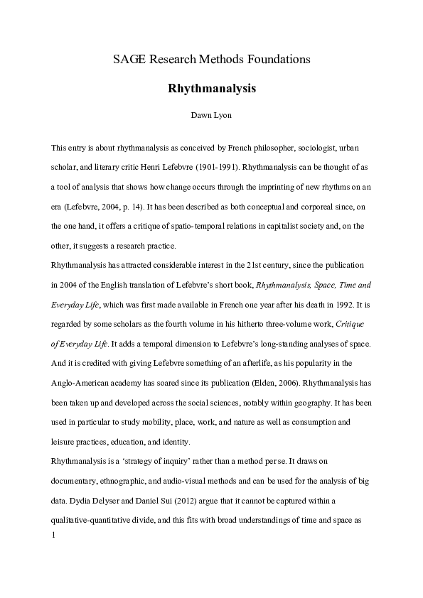 (DOC) Rhythmanalysis