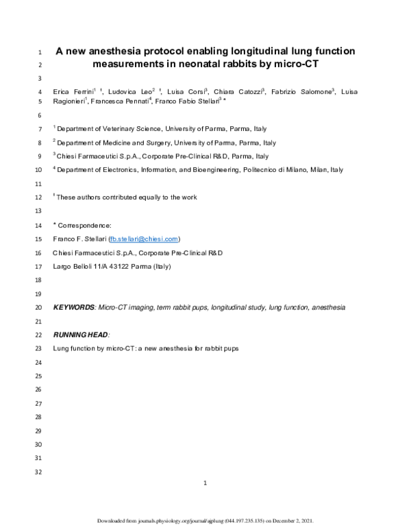 (PDF) A new anesthesia protocol enabling longitudinal lung function ...
