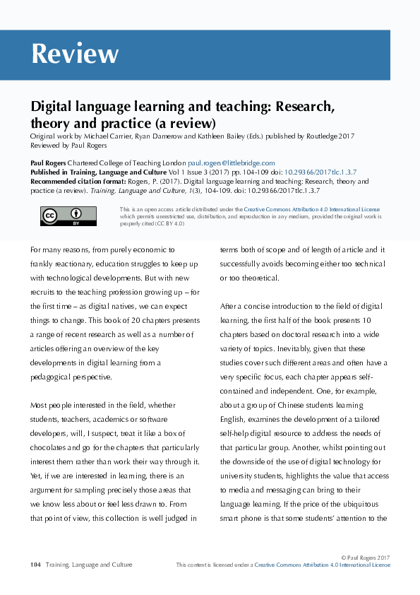 (PDF) Digital Language Learning and Teaching