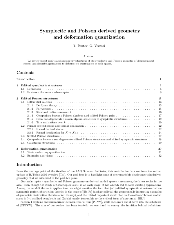 (PDF) Symplectic and Poisson derived geometry and deformation quantization