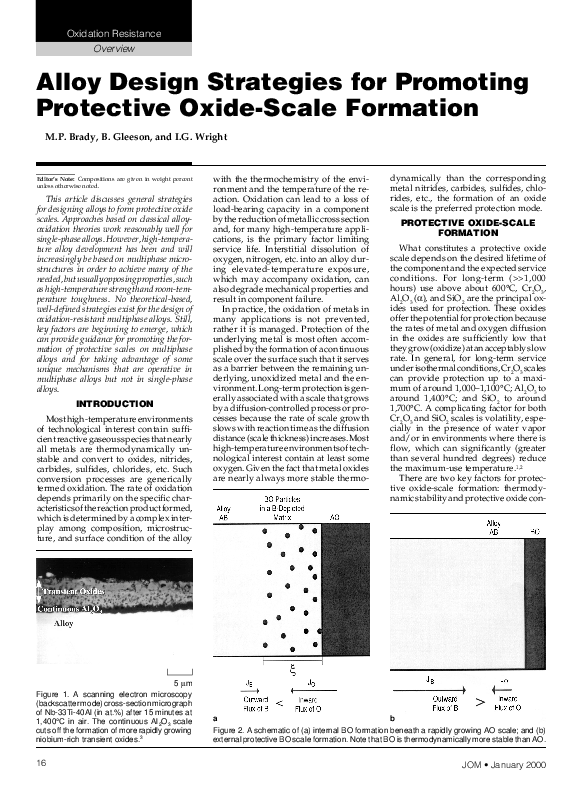 (PDF) Alloy design strategies for promoting protective oxide-scale ...