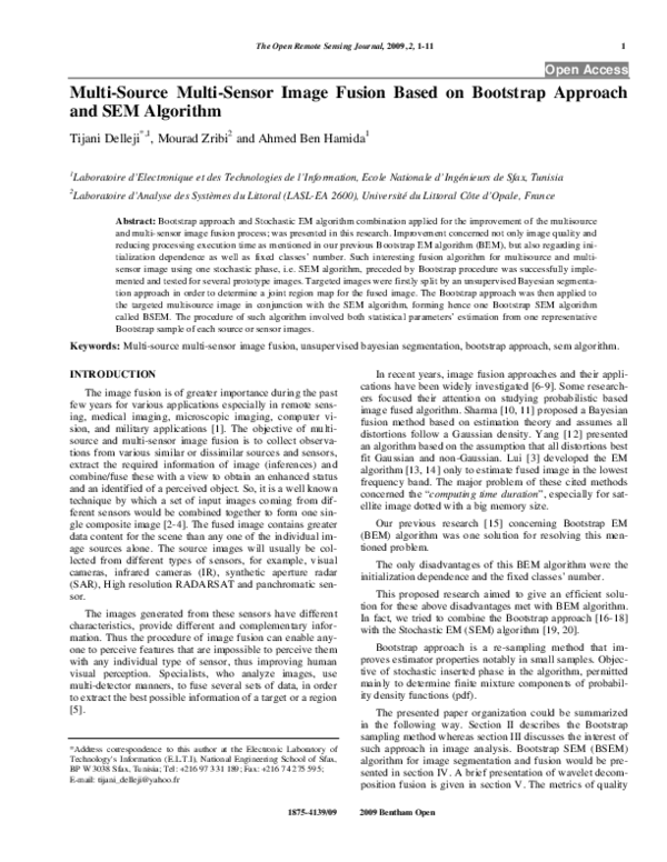 (PDF) Multi-Source Multi-Sensor Image Fusion Based on Bootstrap Approach and SEM Algorithm