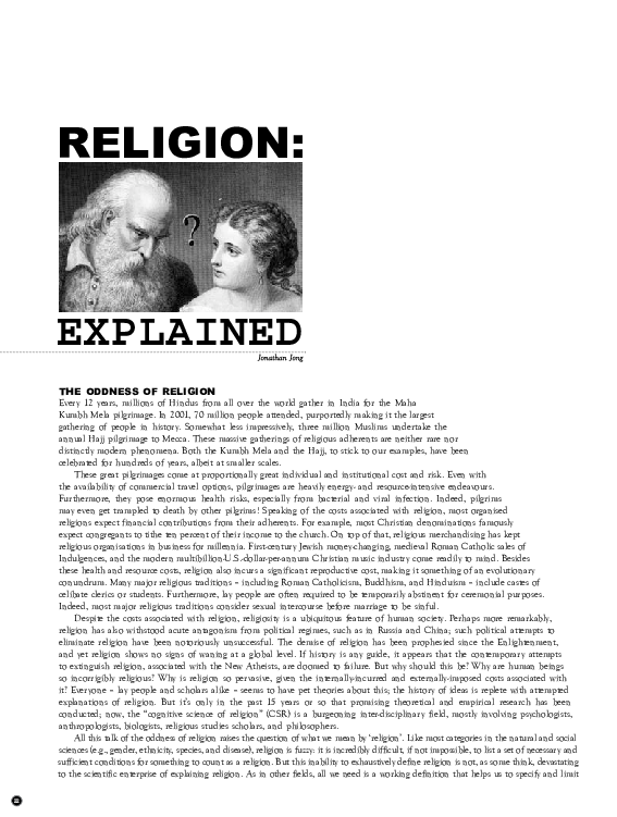 (PDF) Religion: Explained