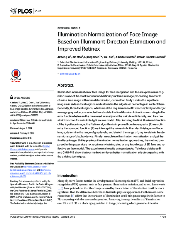 (PDF) Illumination normalization of face image based on illuminant ...