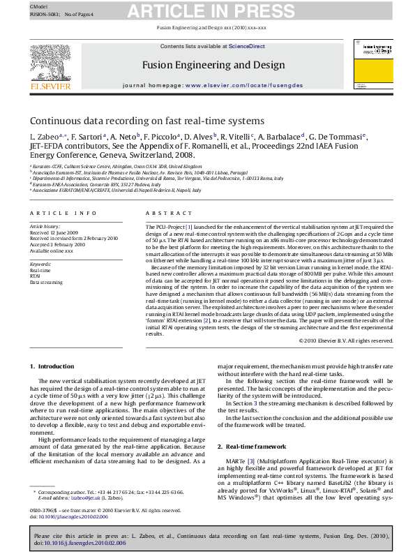 (PDF) Continuous data recording on fast real-time systems