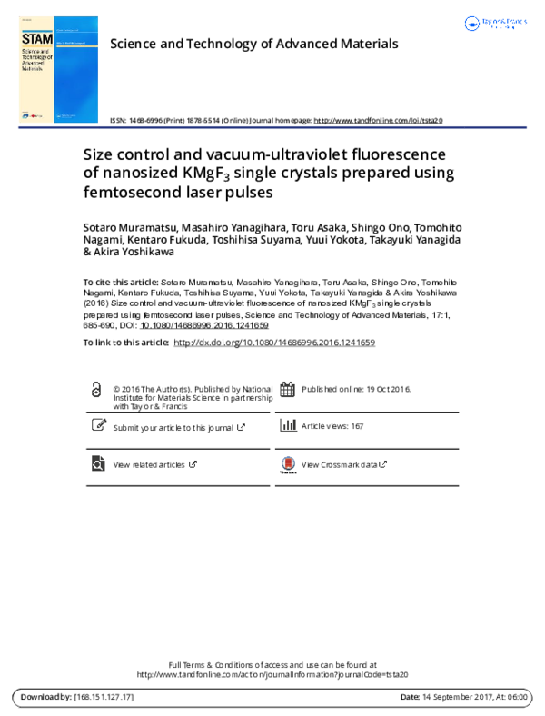 (PDF) Size control and vacuum-ultraviolet fluorescence of nanosized ...