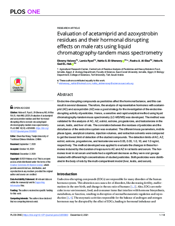 (PDF) Evaluation of acetamiprid and azoxystrobin residues and their ...