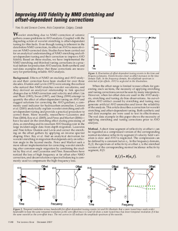 (PDF) Improving AVO fidelity by NMO stretching and offset-dependent ...