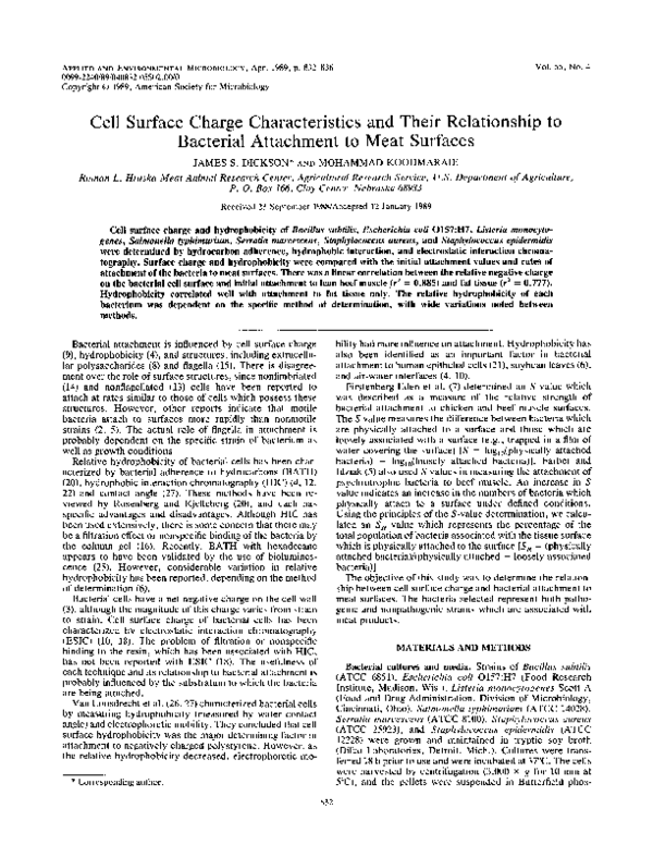(PDF) Cell surface charge characteristics and their relationship to ...