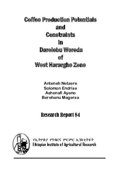 (PDF) Coffee production potentials and constraints in Darolebu Wereda ...